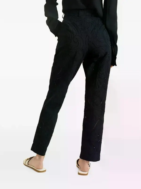 Mantū Embroidered Faille Straight Trousers