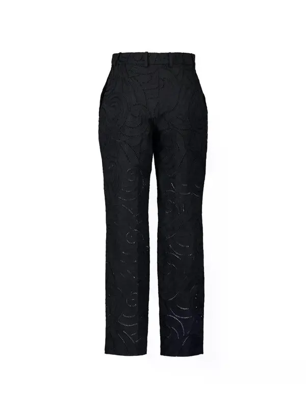 Mantū Embroidered Faille Straight Trousers