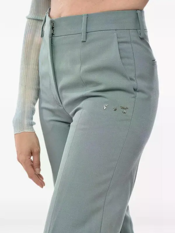 Off-White Ankle-split Wide-leg Trousers