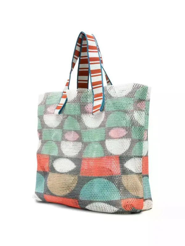 ÉPICE Geometric Print Mesh Tote Bag