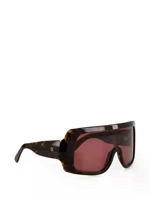 EMMANUELLE KHANH Freedom Tortoiseshell Shield Frame Sunglasses