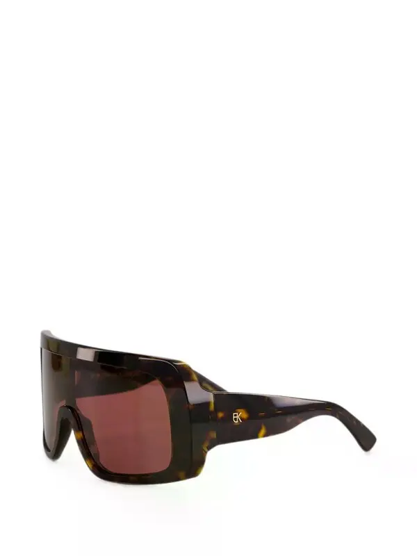EMMANUELLE KHANH Freedom Tortoiseshell Shield Frame Sunglasses
