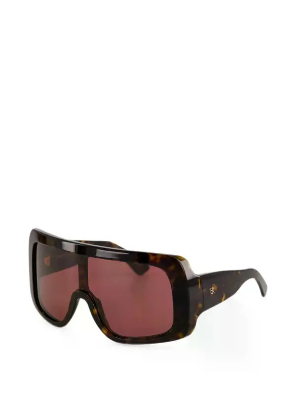 EMMANUELLE KHANH Freedom Tortoiseshell Shield Frame Sunglasses