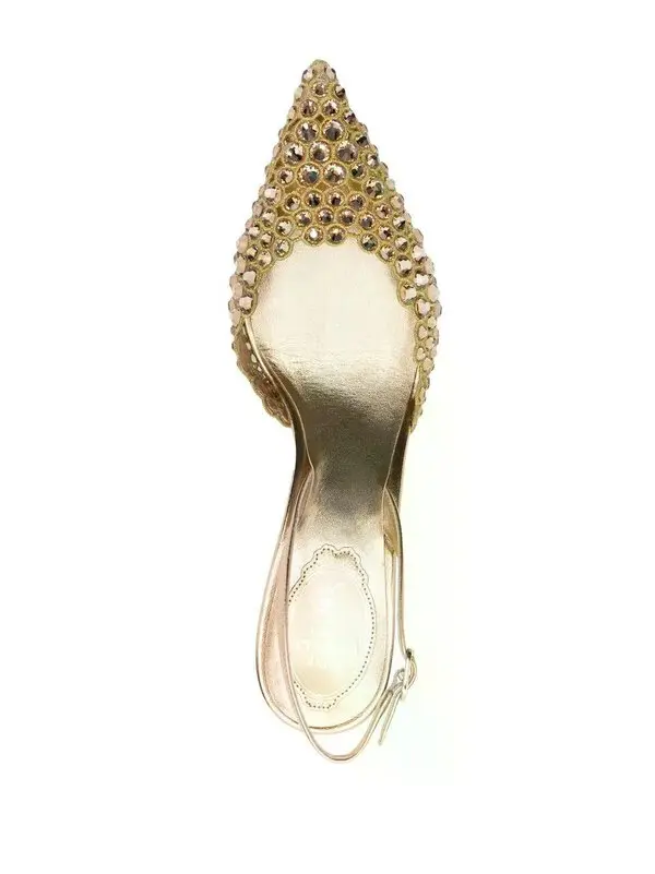 Rene Caovilla Heeled Slingback Pumps With Crystal Embellishments