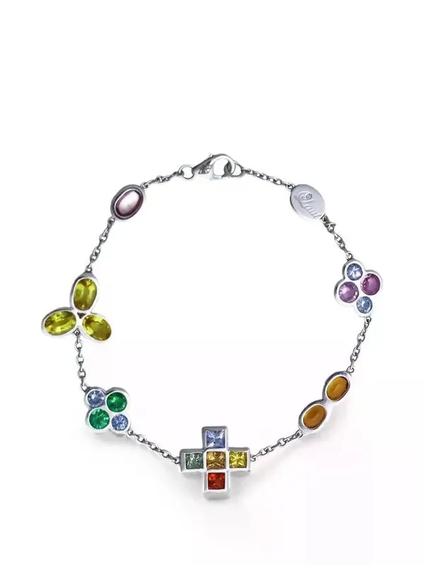 ALEXANDER LAUT Sapphire And Diamond Charm Bracelet In 18k White Gold - Silver