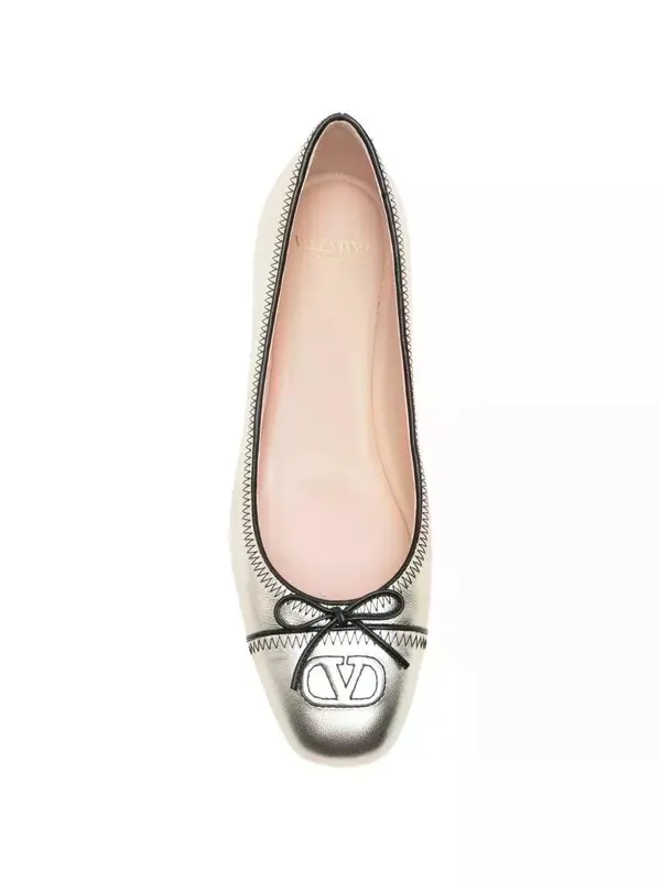 Valentino Garavani Vlogo Leather Ballet Flats