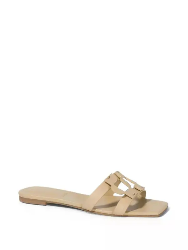 Simkhai Monogram Leather Slides