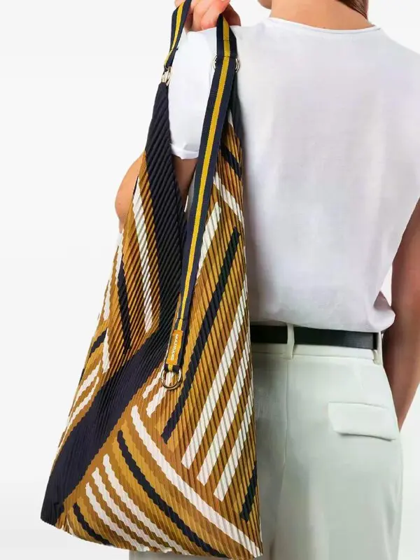 MULTITUDES BAGS Grace Pleated Geometric-print Tote Bag - Yellow