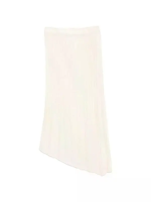 Issey Miyake Asymmetric Pleated Midi Skirt - Neutrals