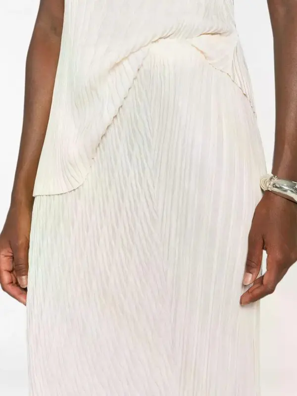 Issey Miyake Asymmetric Pleated Midi Skirt