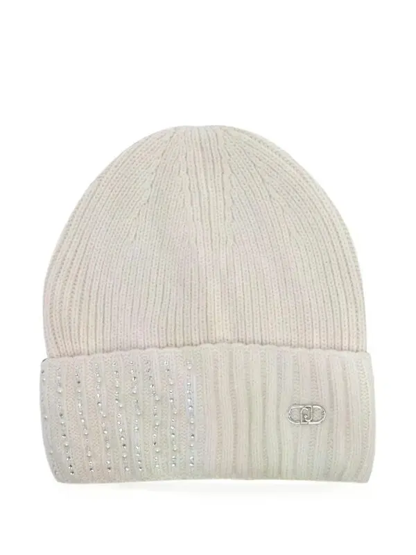 Liu Jo Crystal-embellished Ribbed Beanie Hat