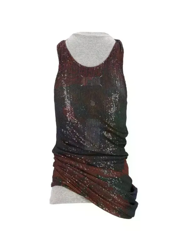 MAISON MARGIELA Printed Draped Top - Grey
