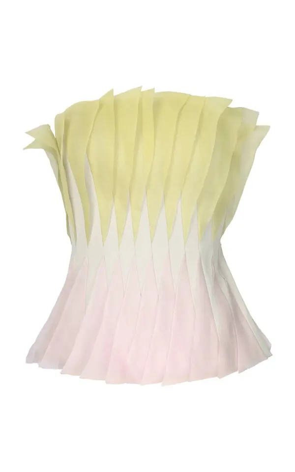 CHORUS Marlon Pleated Silk-blend Organza Top - Yellow