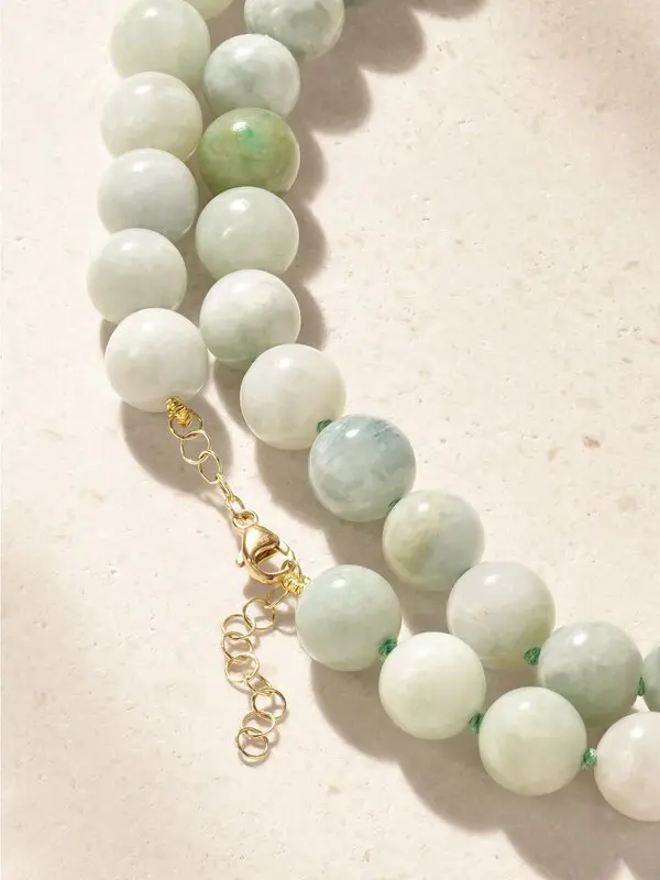Jia Jia Double Layer Jade Bead Necklace In 14k Gold
