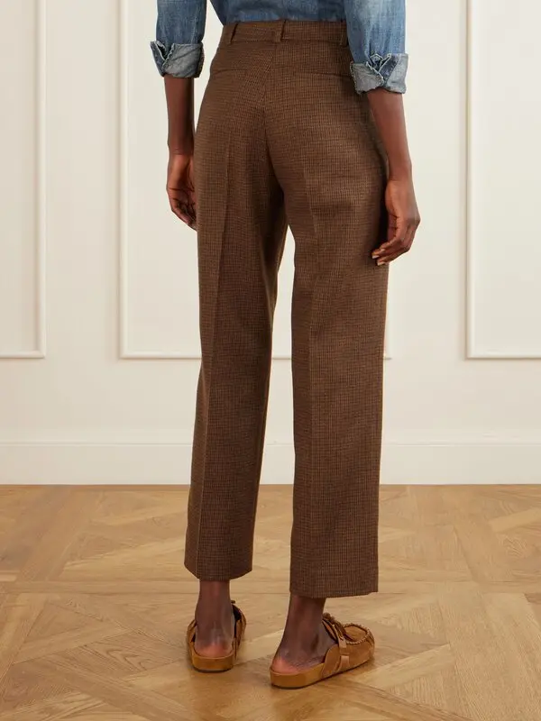 Polo Ralph Lauren Houndstooth Cotton-blend Cropped Trousers