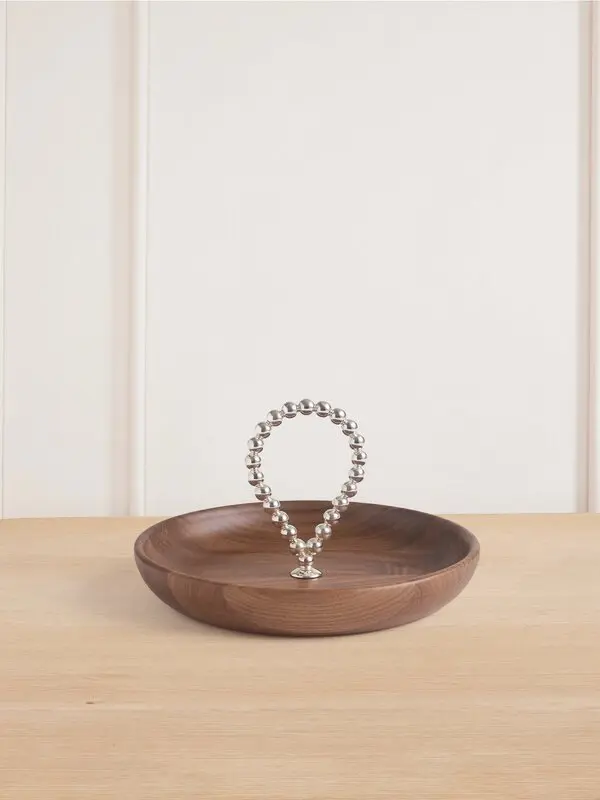 Christofle Perles Silver-plated And Wood Bowl