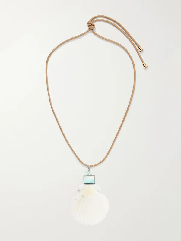 JENNIFER BEHR Alisa Silver-tone Shell Necklace - Blue