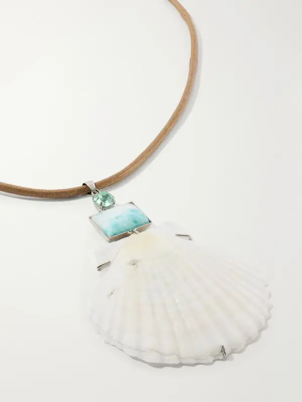 JENNIFER BEHR Alisa Silver-tone Shell Necklace