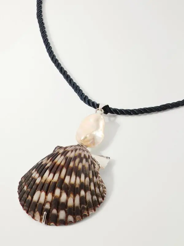 JENNIFER BEHR Rhodes Silver-tone Shell Necklace