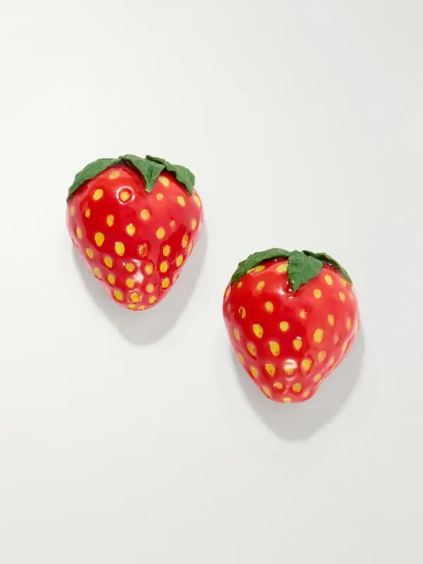JENNIFER BEHR Strawberry Resin Earrings - Red