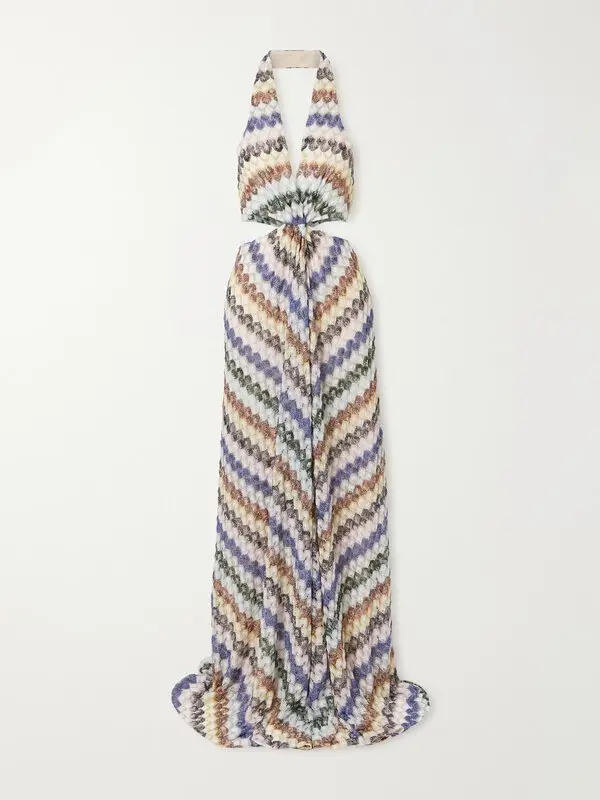 Missoni Striped Metallic Crochet Maxi Dress - Multi