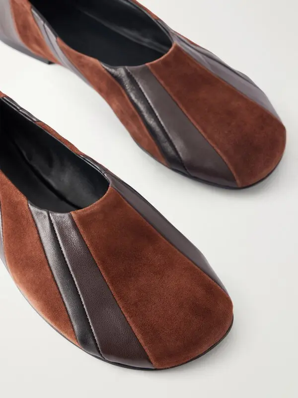 Proenza Schouler Glove Paneled Leather And Suede Ballet Flats