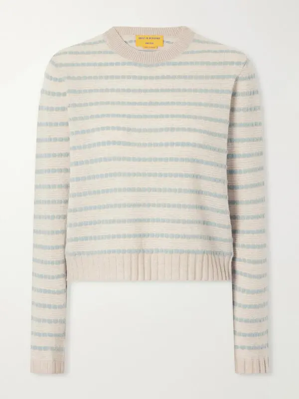 Guest In Residence Pebble Stripe Cashmere Sweater - Green