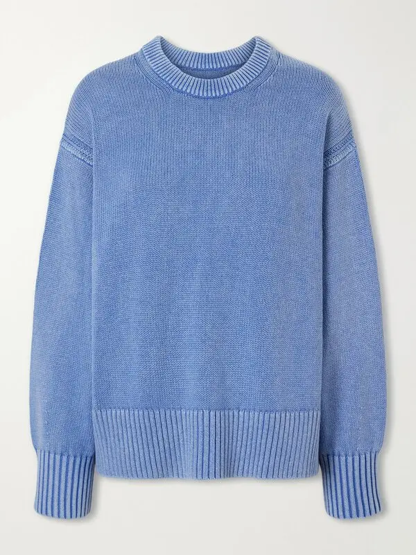 Guest In Residence Sunwash Cozy Cotton And Cashmere-blend Sweater - Blue