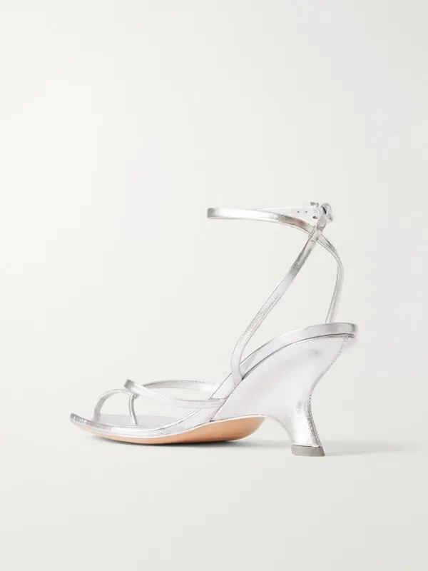 Simkhai Kelsey Metallic-leather Wedge Sandals