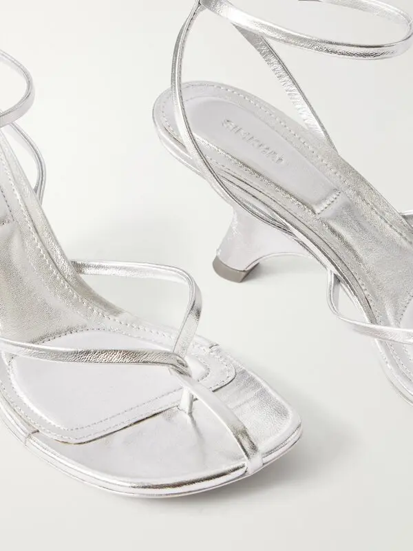 Simkhai Kelsey Metallic-leather Wedge Sandals