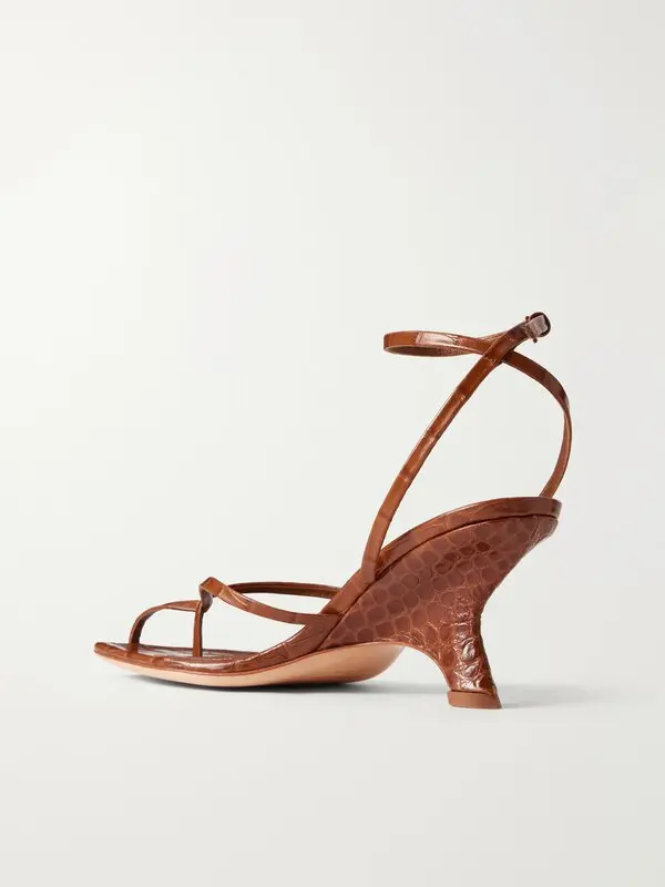 Simkhai Kelsey Croc-effect Leather Sandals