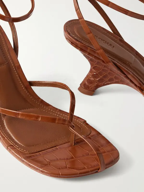 Simkhai Kelsey Croc-effect Leather Sandals
