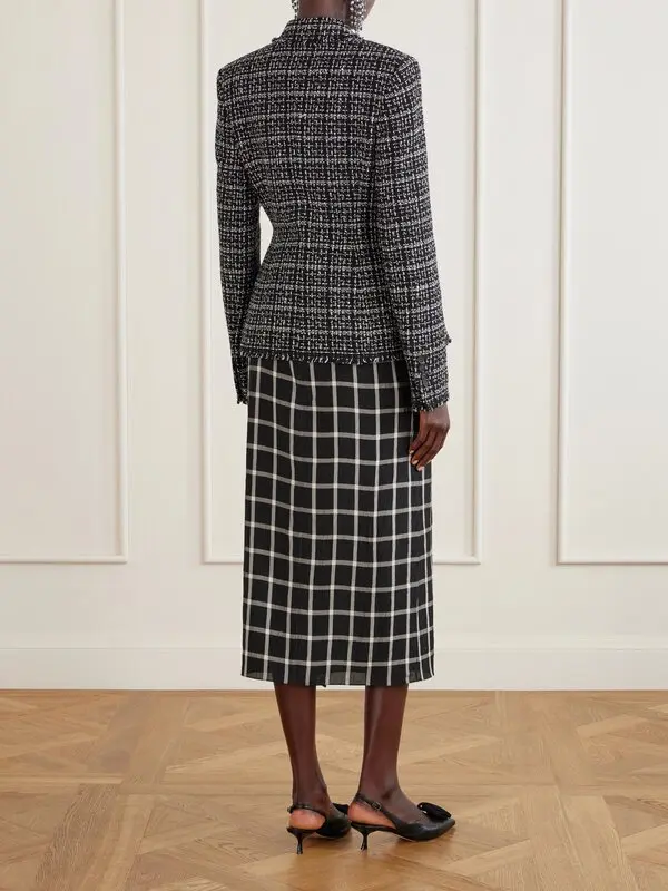 Erdem Fitted Cotton-blend Tweed Blazer