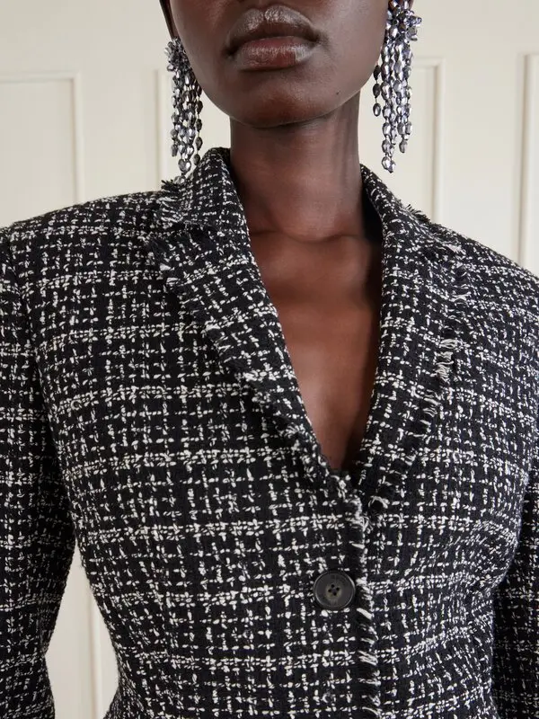 Erdem Fitted Cotton-blend Tweed Blazer