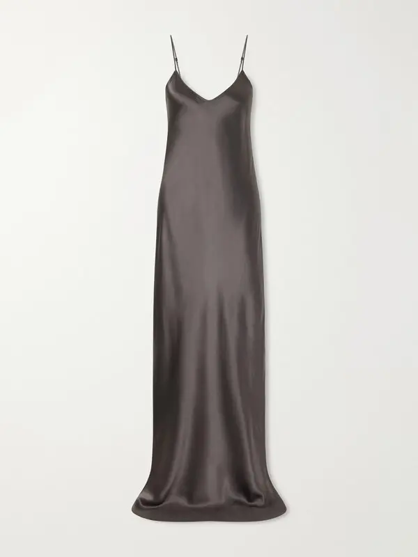 NILI LOTAN Cami Silk-charmeuse Gown - Gray
