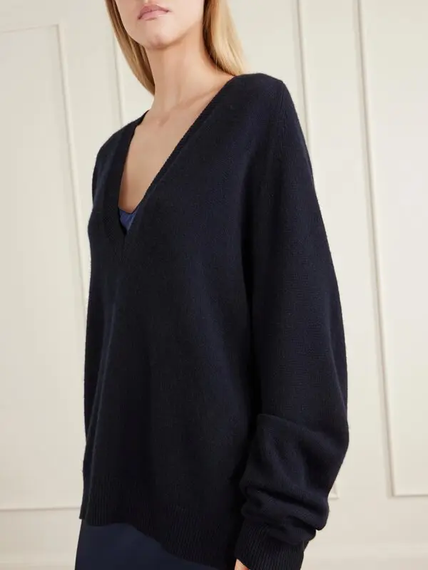 NILI LOTAN Camelia Cashmere V-neck Sweater