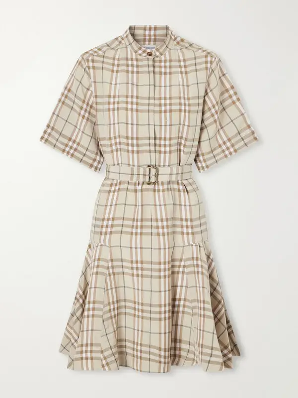 Burberry Checked Woven Mini Dress