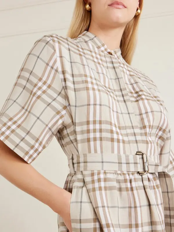 Burberry Checked Woven Mini Dress