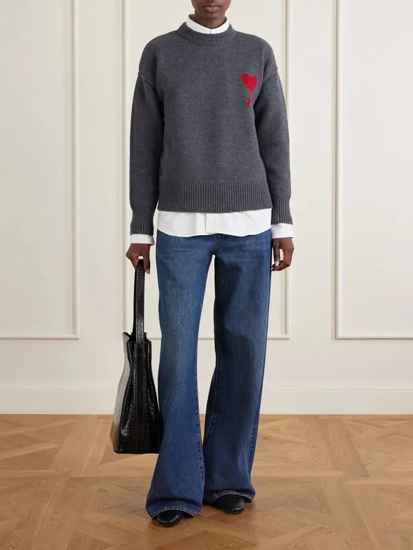 AMI Paris Adc Intarsia Wool Sweater