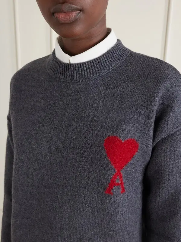 AMI Paris Adc Intarsia Wool Sweater