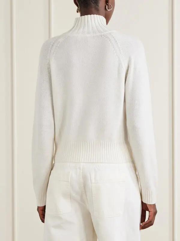 ALLUDE Mock Neck Cashmere Sweater