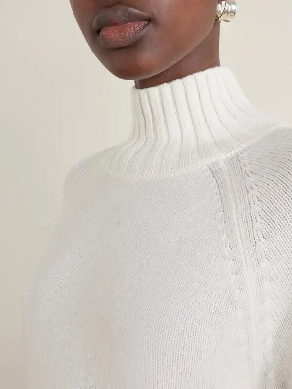 ALLUDE Mock Neck Cashmere Sweater
