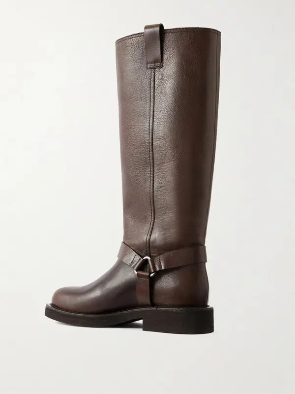 Brunello Cucinelli Leather Bead-embellished Biker Boots