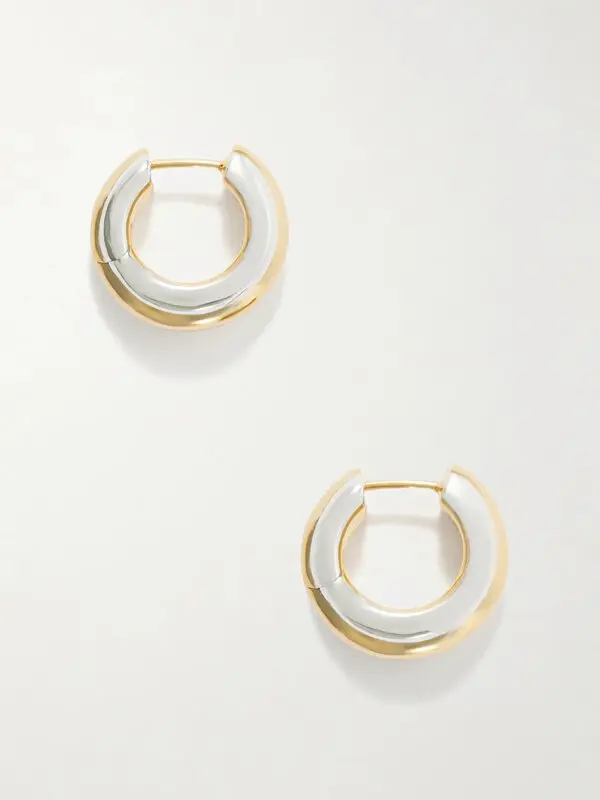 Lié Studio The Eleonora 18-karat Gold-plated Sterling Hoop Earrings - Silver