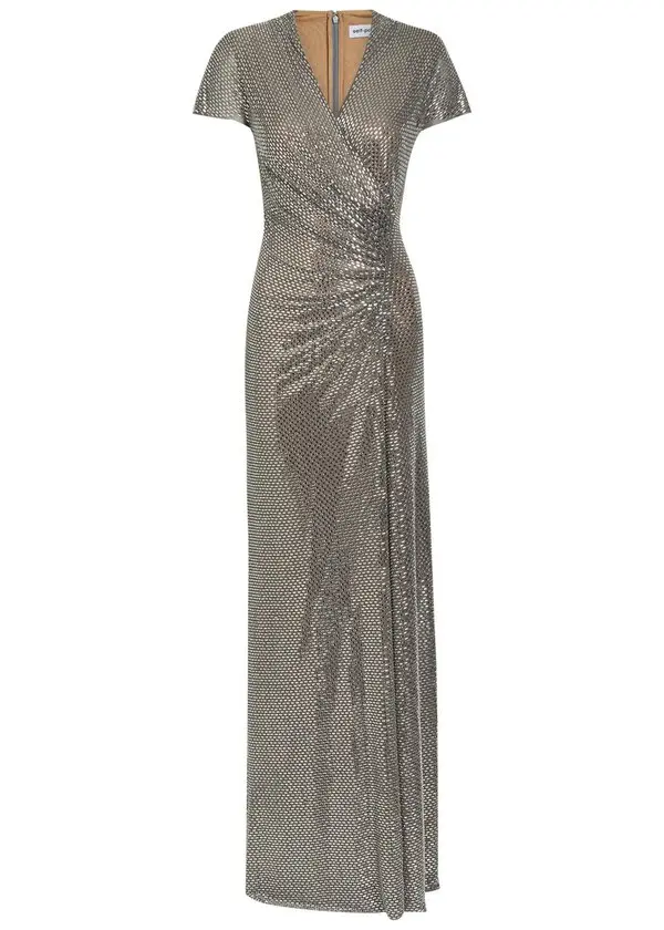 SELF-PORTRAIT Rhinestone-embellished Maxi Dress