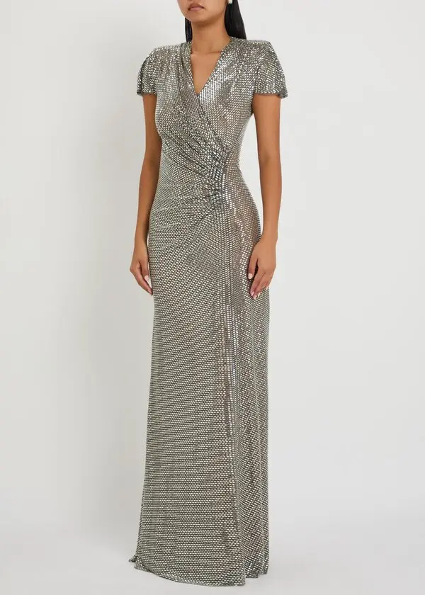 SELF-PORTRAIT Rhinestone-embellished Maxi Dress