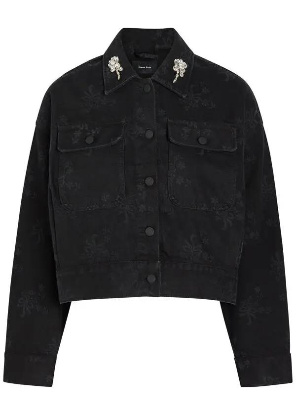 Simone Rocha Crystal-embellished Denim Jacket
