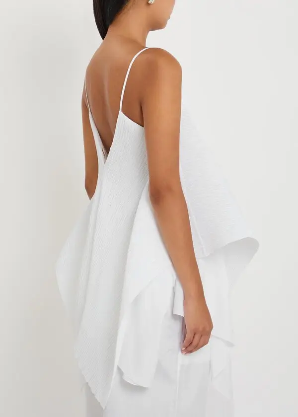 JW Anderson Pleated Asymmetric Chiffon Top