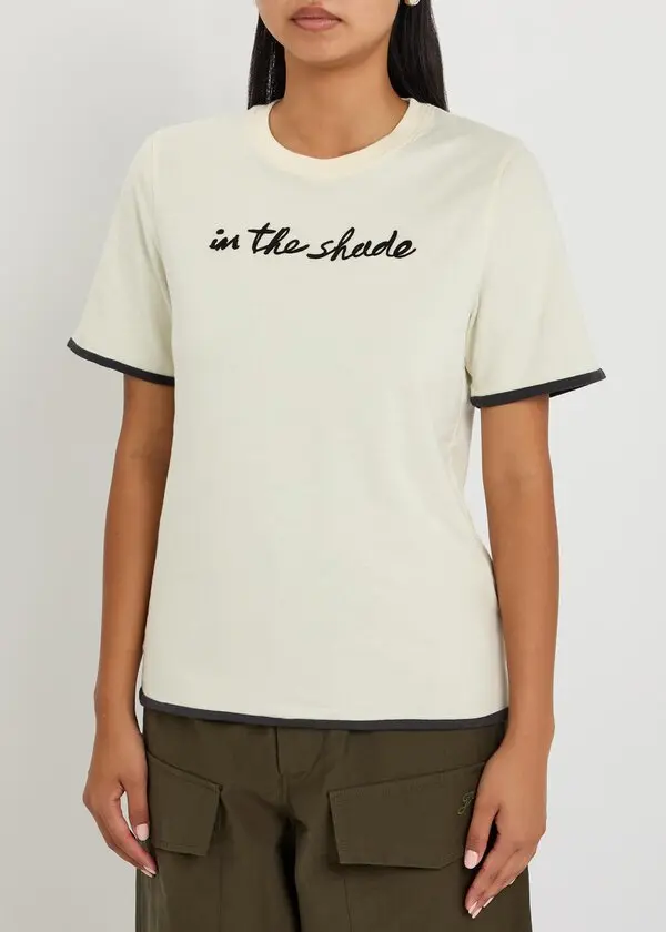 JW Anderson Embroidered Cotton T-shirt - Ecru