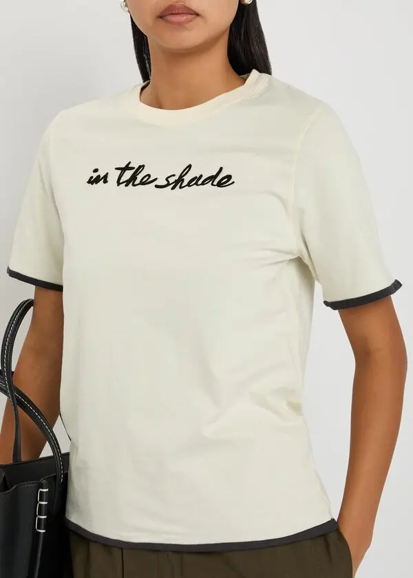 JW Anderson Embroidered Cotton T-shirt - Ecru